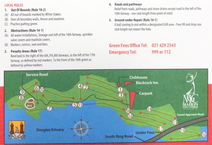 Scorecard - Mahon Golf Course